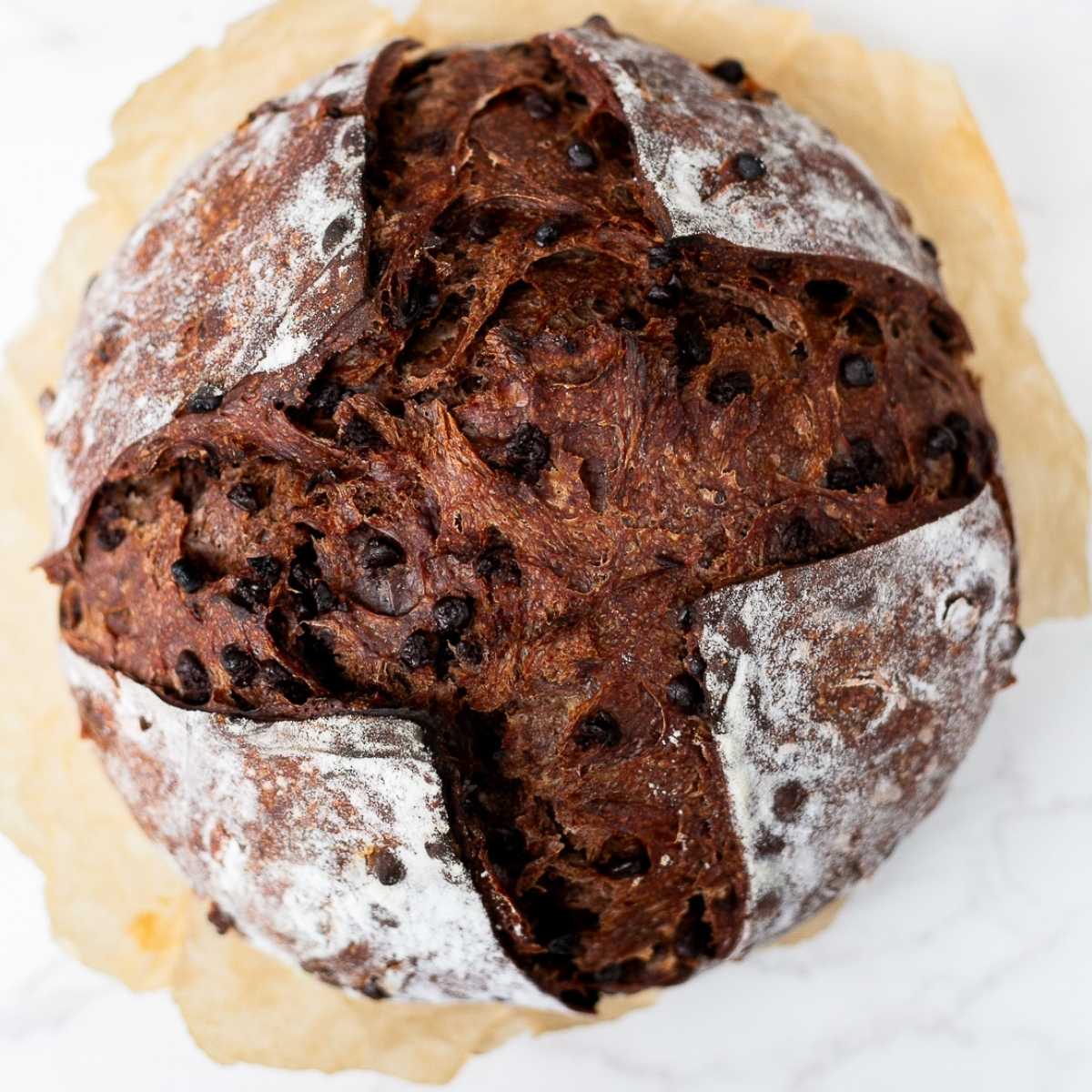 Double Chocolate Sourdough Croissant Bread Loaf