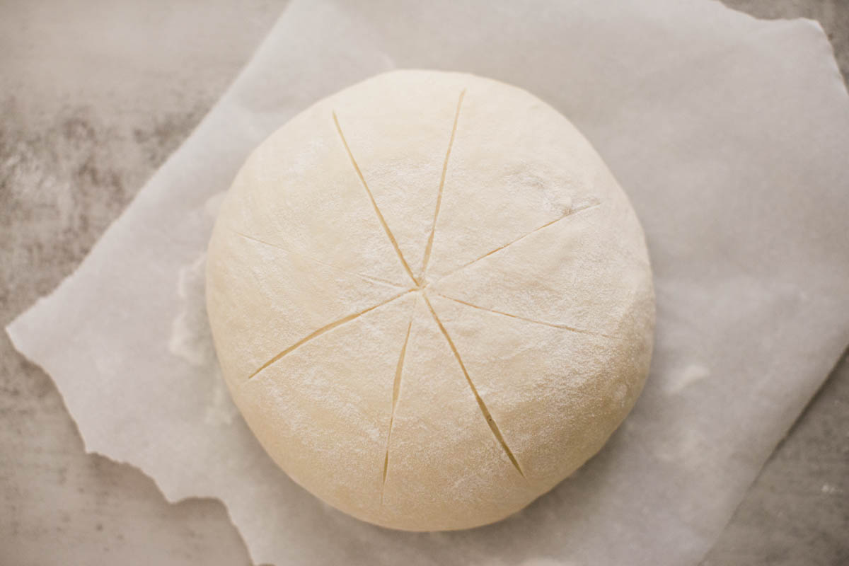 Spooky Sourdough Spiderweb Bread Score
