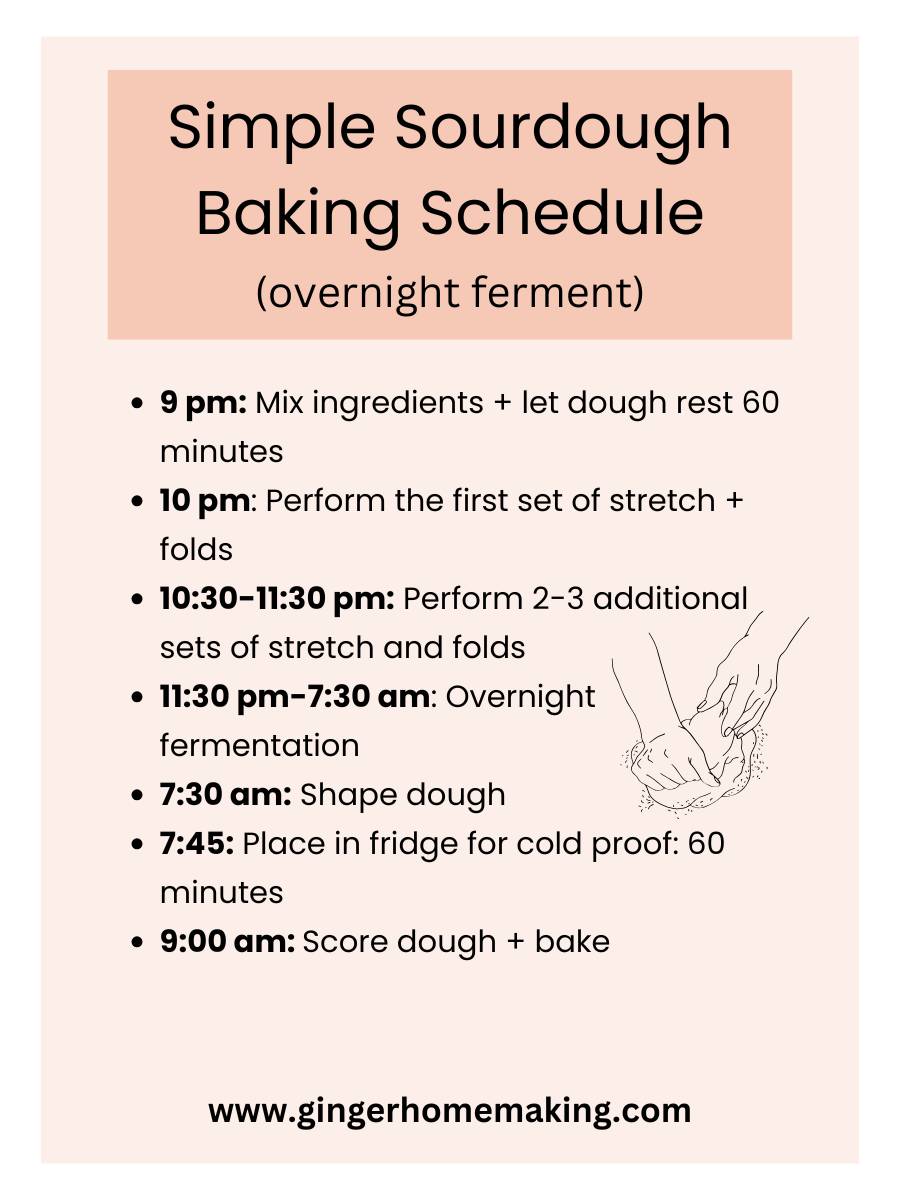 Easy Sourdough Bread Baking Schedules (Digital Download Included)